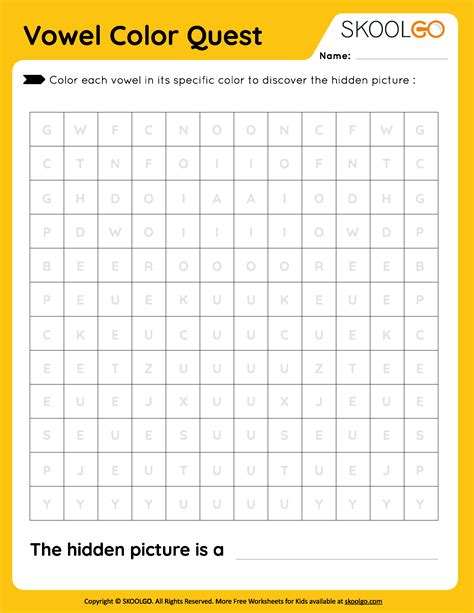 Vowel Color Quest Worksheet Skoolgo
