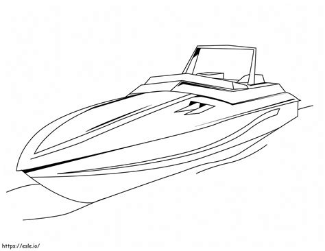 A Speedboat Coloring Page