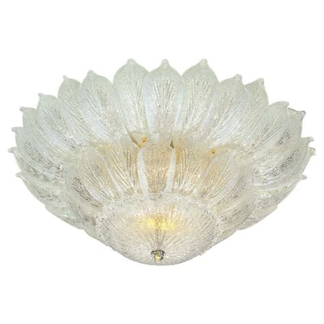 Murano Glass Floral Semi Flush Mount Ceiling Pendant Light At 1stdibs