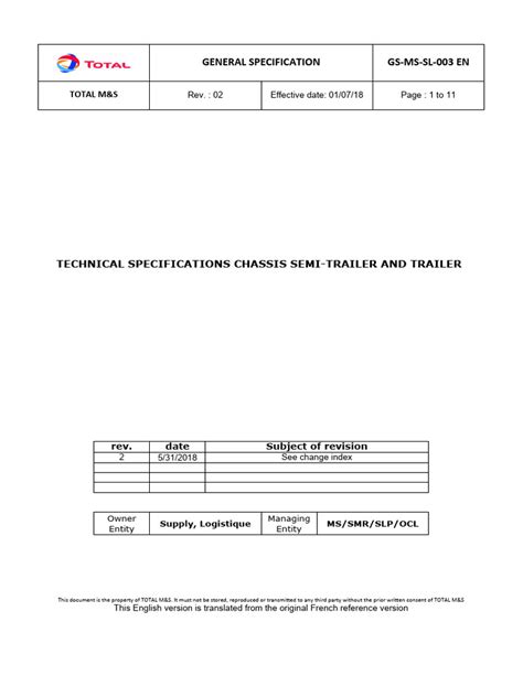 Appendix B Gs Ms Sl 003 En Techspec Semi T Trailer Chassis V2 Download Free Pdf Semi