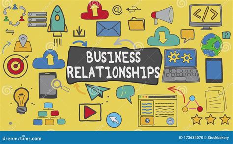 Business Relationships Yellow Illustration Graphic Technology Concept