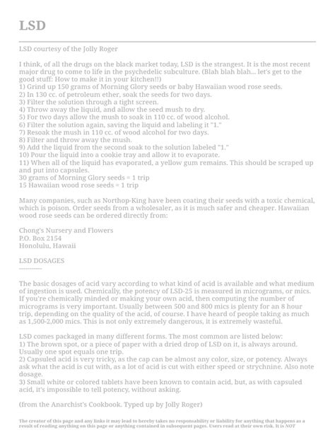 How To Make Lsd A Step By Step Guide Pdf