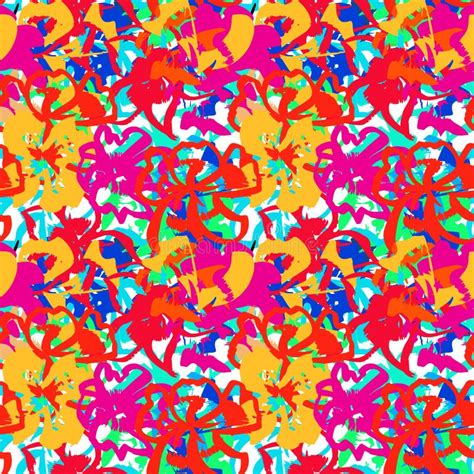 Hand Drawn Colorful Seamless Pattern With Ink Prints Stock Vector