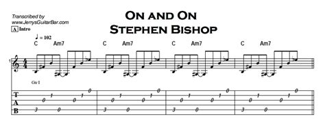 Stephen Bishop On And On Guitar Lesson Tabs And Chords Jgb