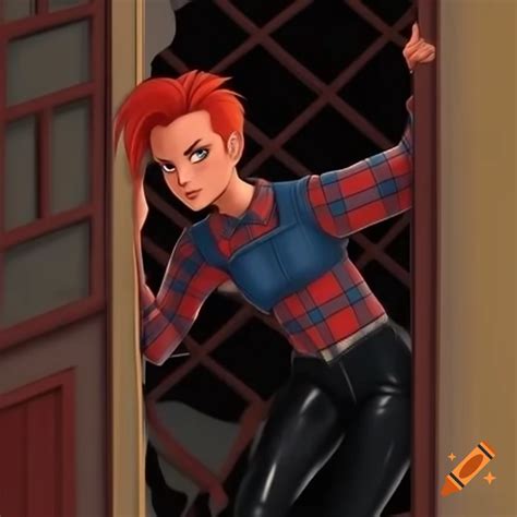 Punk Rocker With Mohawk Hairstyle And Plaid Shirt Peeking Through