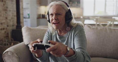 Home Controller And Old Woman Play Video Game Fantasy Rpg Or Digital