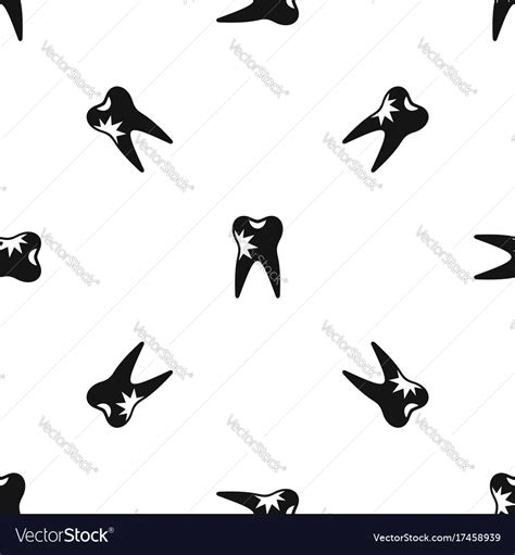 Cracked Tooth Pattern Seamless Black Royalty Free Vector