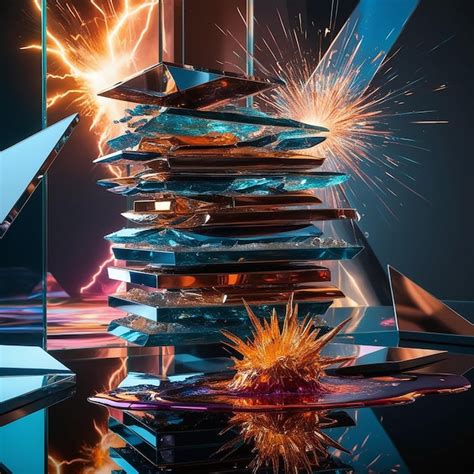Geometrical Abstract Deep 3d Depth Effect Premium Ai Generated Image