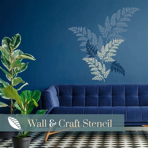 Fern Leaf Wall Stencil Botanical Wallpaper Decor Etsy Stencils Wall Leaf Wall Stencil