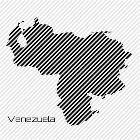 Mapa De Venezuela Con Líneas Diagonales Ilustración Del Vector