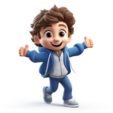 Cute 3d Cartoon Boy Clipart Happy Ethan With Jeans And Blue Hoodie