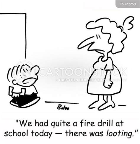 Fire Drill Cartoon Rep Bowman Fire Alarm Pull Darcy Cartoon