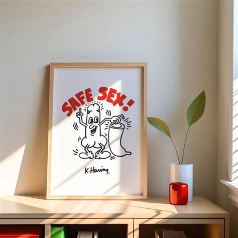 Keith Haring Safe Sex Pop Art Wall Art Digital Print Download Digital