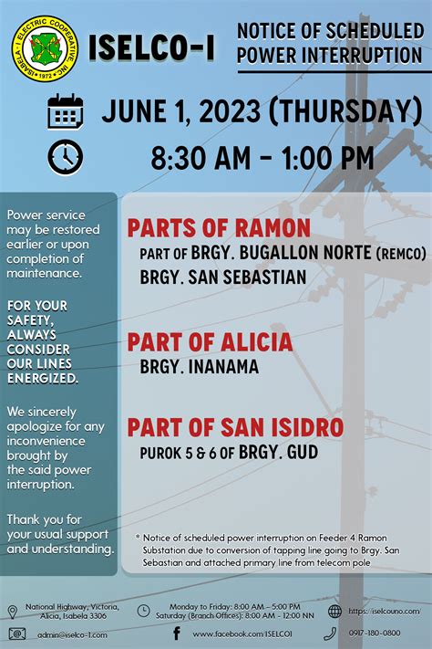 💡 Notice Of Isabela I Electric Cooperative Inc Facebook