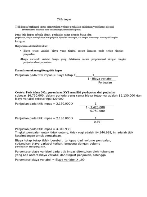 Titik Impas Pdf