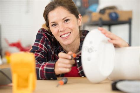 Young Gorgeous Woman Electronic Device Stock Image Image Of Girl