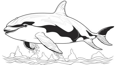 Realistic Orca Coloring Page