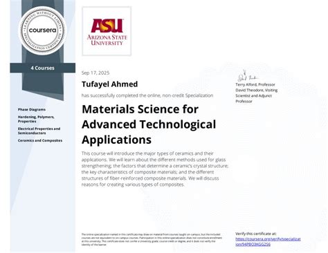 Materialsscience Engineering Learning Asu Coursera Tufayel Ahmed