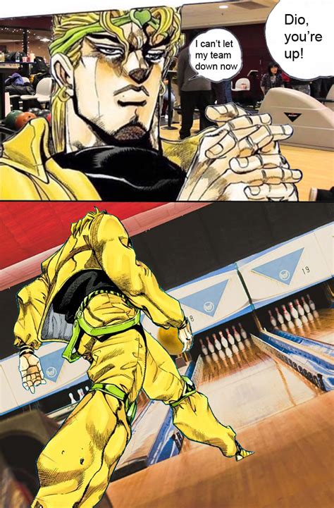 Dio Goes Bowling Dio Walk Gamer Dio Jojo Memes Walking Meme Jojo Bizzare Adventure