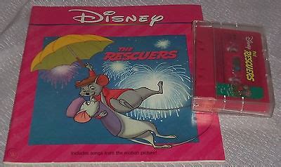 1990 Disney The Rescuers Read Along Book W Audio Cassette Tape
