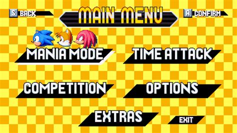 Mega Collection Style Menu Mod For Sonic Mania Sm Mods