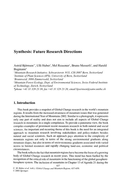 Pdf Future Research Directions