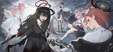 Hina Mika Hoshino Neru And Tsurugi Blue Archive Drawn By Kji