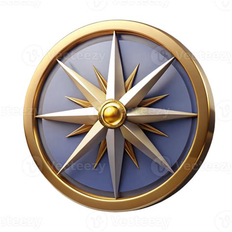 Dramatic Minimalist Golden Compass 3d Illustration Exclusive 56560701 Png