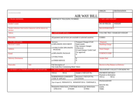 Air Way Bill Pdf
