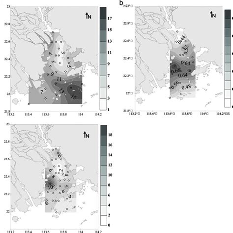 The Spatial Distribution Of Chl A Concentration On The Three Cruises
