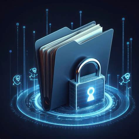 Premium Photo File Folder And Padlock Illustration Privacy Concept On Black Background 3d