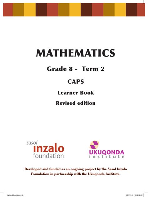 Math Gr8 Learner Book Term 2 Pdf Equations Numbers
