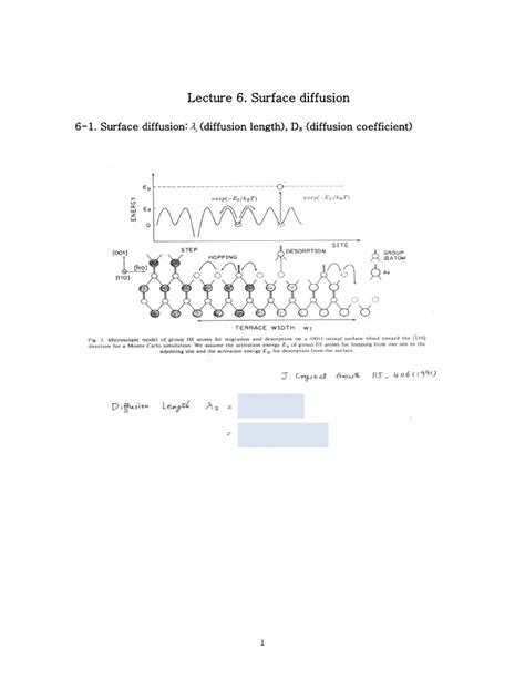 Lecture 6 Surface Diffusion Pdf Diffusion Physical Chemistry