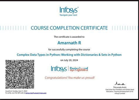 amarnath r on linkedin coursecompletion infosysspringboard
