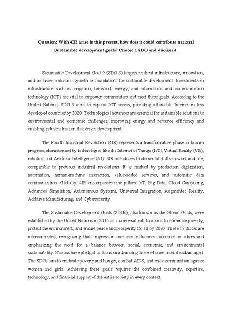 Sdg 9 And 4ir Bridging Technology And Sustainable Development Goals