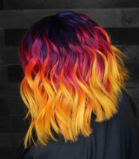 Sunset Ombre Sunset Hair Color Sunset Hair Hair Color Unique