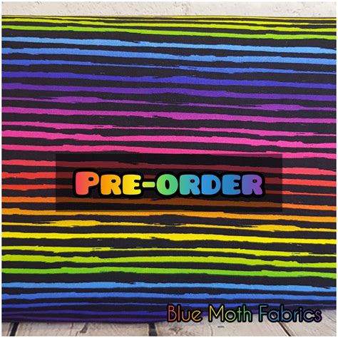 Pre Order Wonky Rainbow Stripes Fabric By Meter Bluemothfabrics