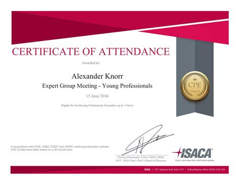 Isaca Cpe Certificate Pdf Education