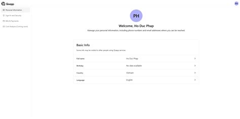 Personal Information Quapp Documentation
