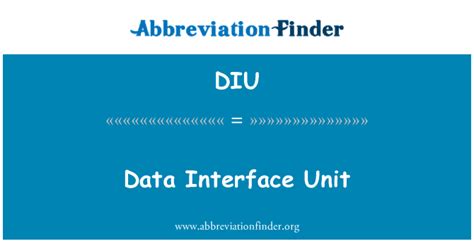 Diu Stands For Data Interface Unit Abbreviation Finder