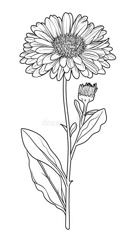 Simple Flower Stem Outline Stock Illustrations 3445 Simple Flower