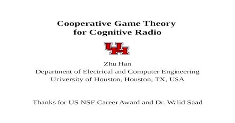 Pptx Cooperative Game Theory For Cognitive Radio Zhu Han Department