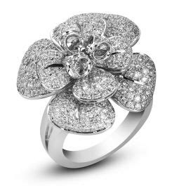 Di Modolo Triadra Flora 18k White Gold Pave Diamond Ring