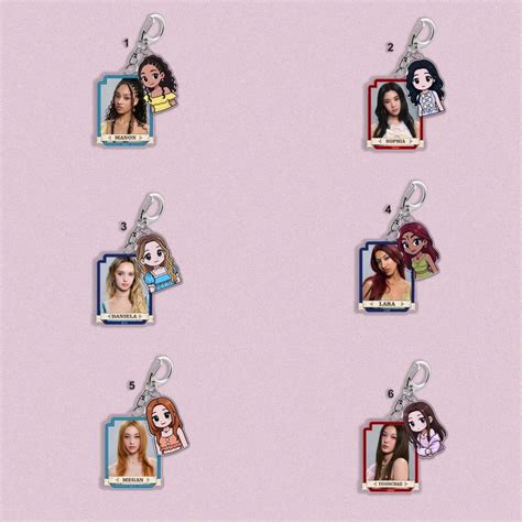 Katseye Sis Soft Is Strong Acrylic Keychain Pin Light Stick Accessory Key Ring Manon Sophia
