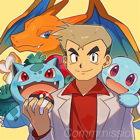 Charizard Squirtle Ivysaur And Professor Oak Pokemon And 1 More
