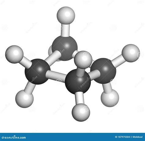 Cyclobutane Cyclic Alkane Cycloalkane Molecule Stock Illustration