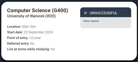 Warwick Rejection With 4a Prediction R 6thform