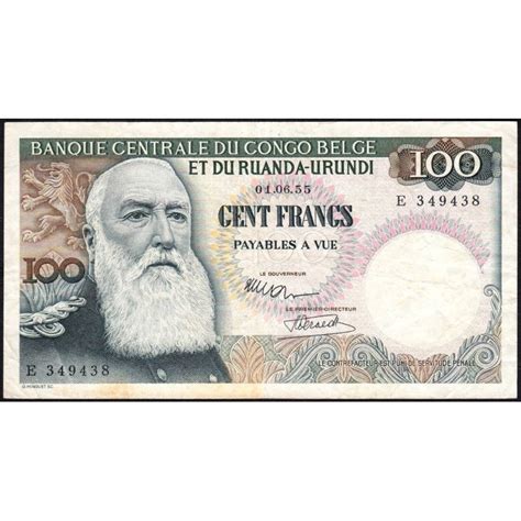 Congo Belge Pick 33a 4 100 Francs Série E 01 06 1955 Etat Ttb