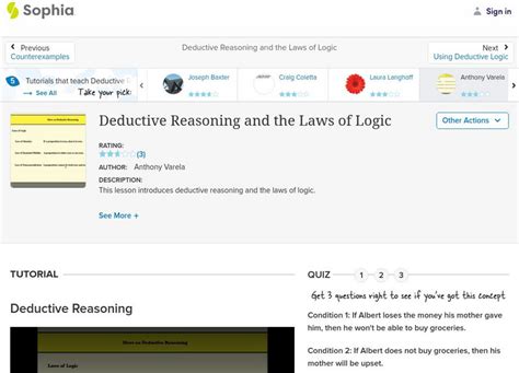 Sophia Deductive Reasoning And The Laws Of Logic Lesson 6 Ppt For 9th