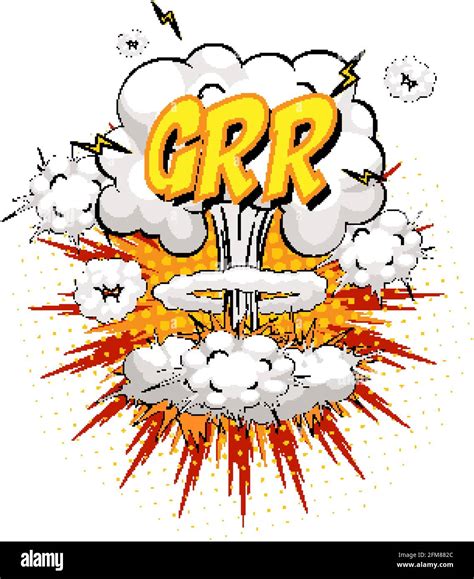 Grr Text On Comic Cloud Explosion Isolated On White Background Illustration Stock Vector Image